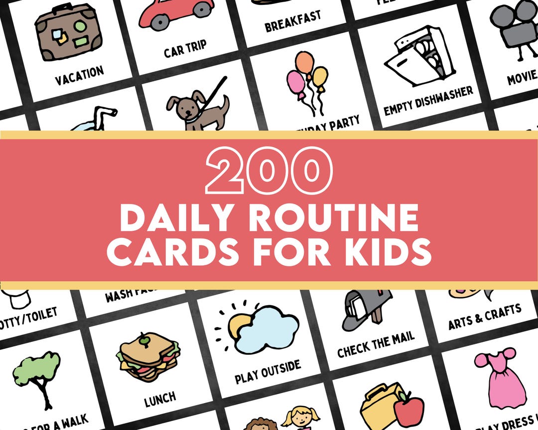 Daily Routine Cards, Visual Schedule for Kids, Toddler Routine Chart ...