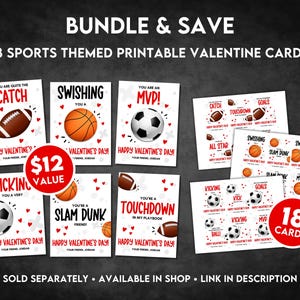 Soccer Valentine's Day Cards, Printable Valentine's for Kids, Kids ...