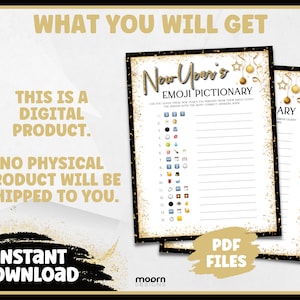 New Years Games Emoji Pictionary | New Years Eve Games | New Years ...