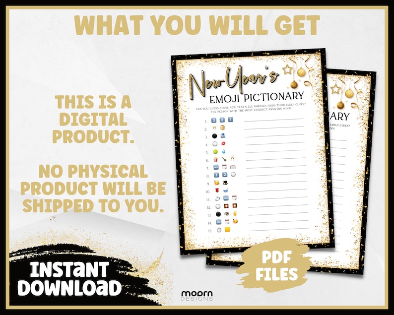 New Years Games Emoji Pictionary New Years Eve Games New - Etsy