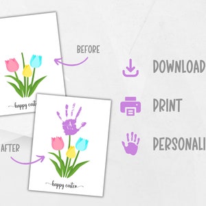 Easter Handprint Footprint Art Bundle, Handprint Craft, Easter Craft ...