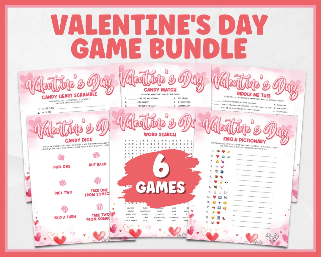 Valentine's Day Games Valentine's Game Bundle - Etsy