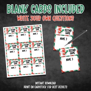 Christmas 5 Second Game, Printable Christmas Game, Christmas Party Game ...