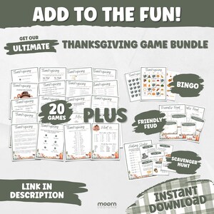 Thanksgiving Printable Games Thanksgiving Games Bundle Friendsgiving ...