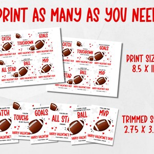 Football Valentine's Day Cards, Printable Valentine's for Kids, Kids ...