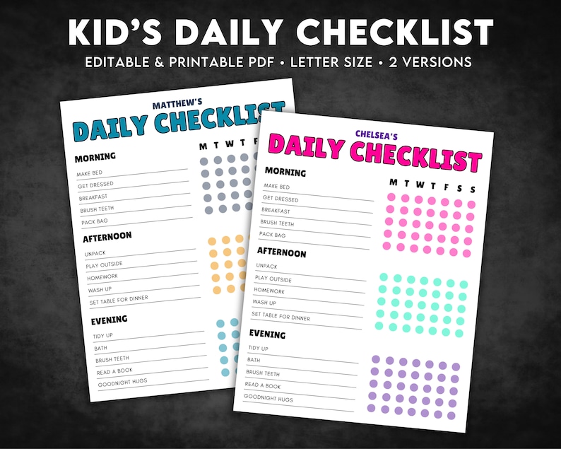 Printable kids daily schedule template - kotileo