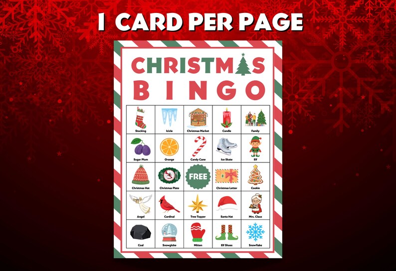 Christmas Bingo, 60 Christmas Bingo Cards, Christmas Party Games ...