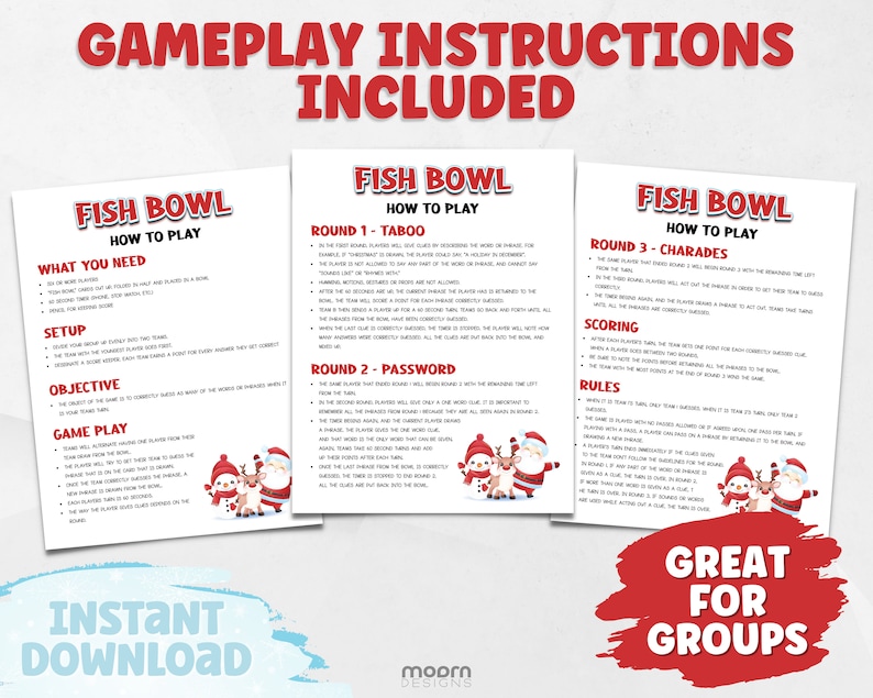 Christmas Song Fish Bowl Game | Christmas Carol Game Printable ...