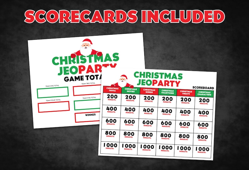 Christmas Jeopardy Game, Fun Holiday Trivia for Family Game Night ...