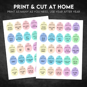 Easter Egg Tokens, Editable Easter Egg Coupons. Printable Easter Egg ...