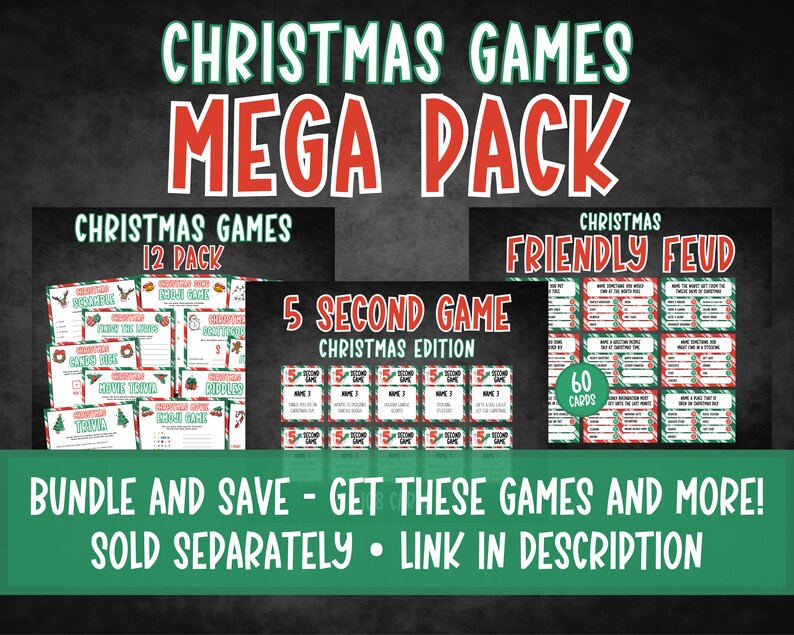 Christmas Games Printable, Christmas Party Games, Christmas Bundle ...