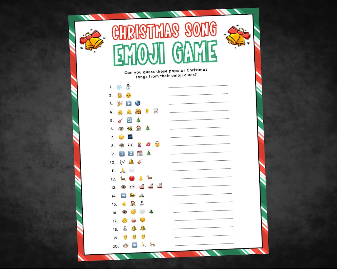 Christmas Emoji Pictionary, Christmas Printable Game, Christmas Family ...