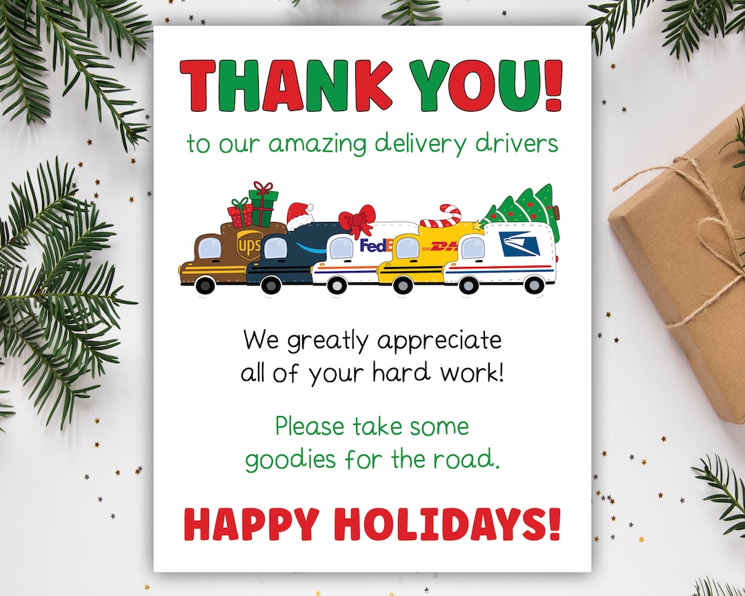 Delivery Driver Snack Sign, Delivery Driver Sign, Delivery Driver Thank ...