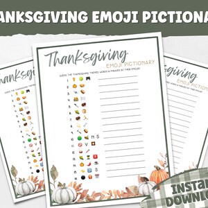 Thanksgiving Emoji Pictionary | Thanksgiving Printable Games ...