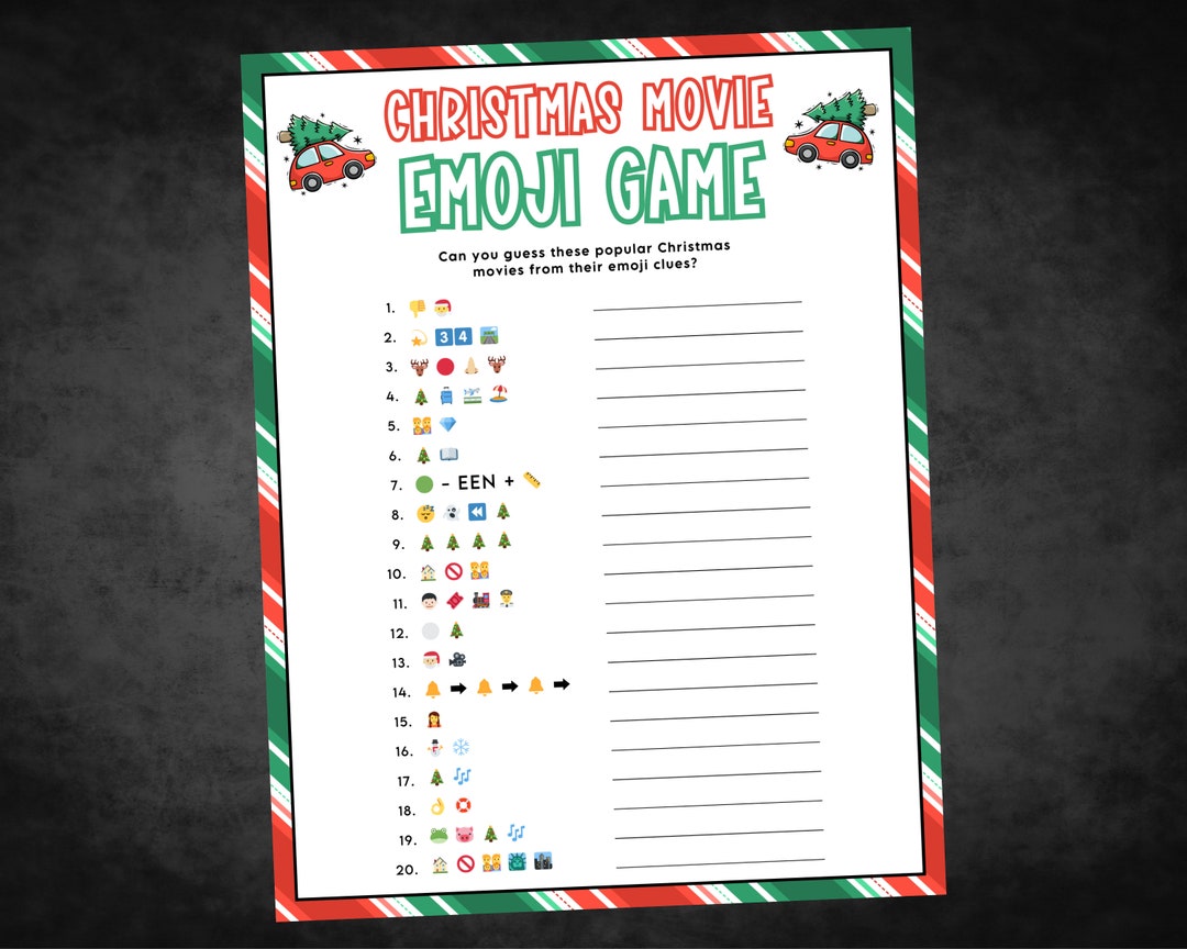 Christmas Emoji Pictionary, Christmas Printable Game, Christmas Family ...