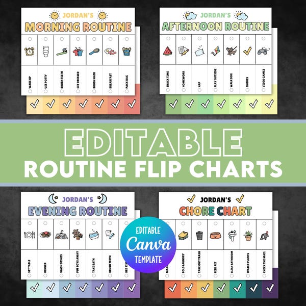 Editable Chart for Teens - Etsy