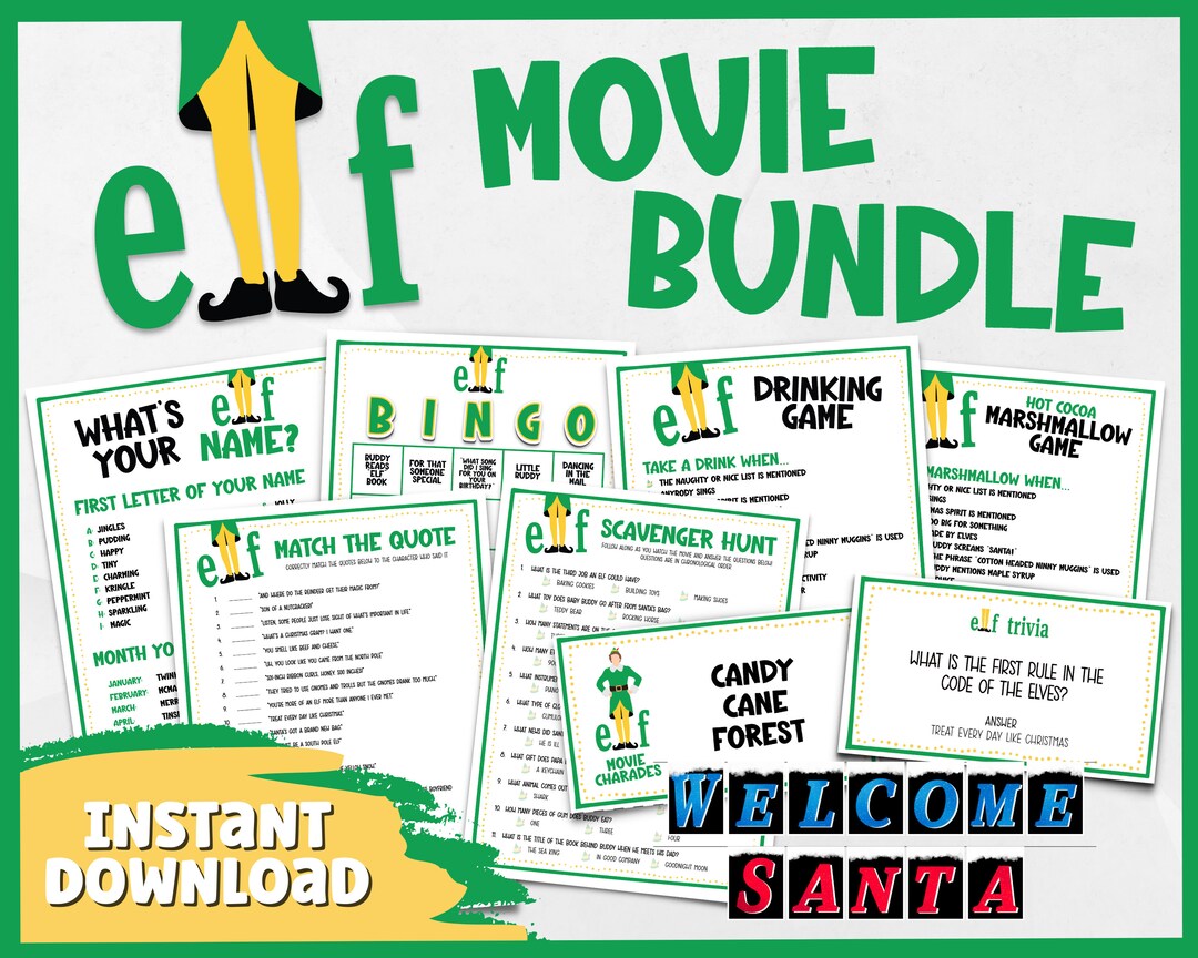 Elf Movie Games Bundle | Christmas Movie Games | Christmas Games ...