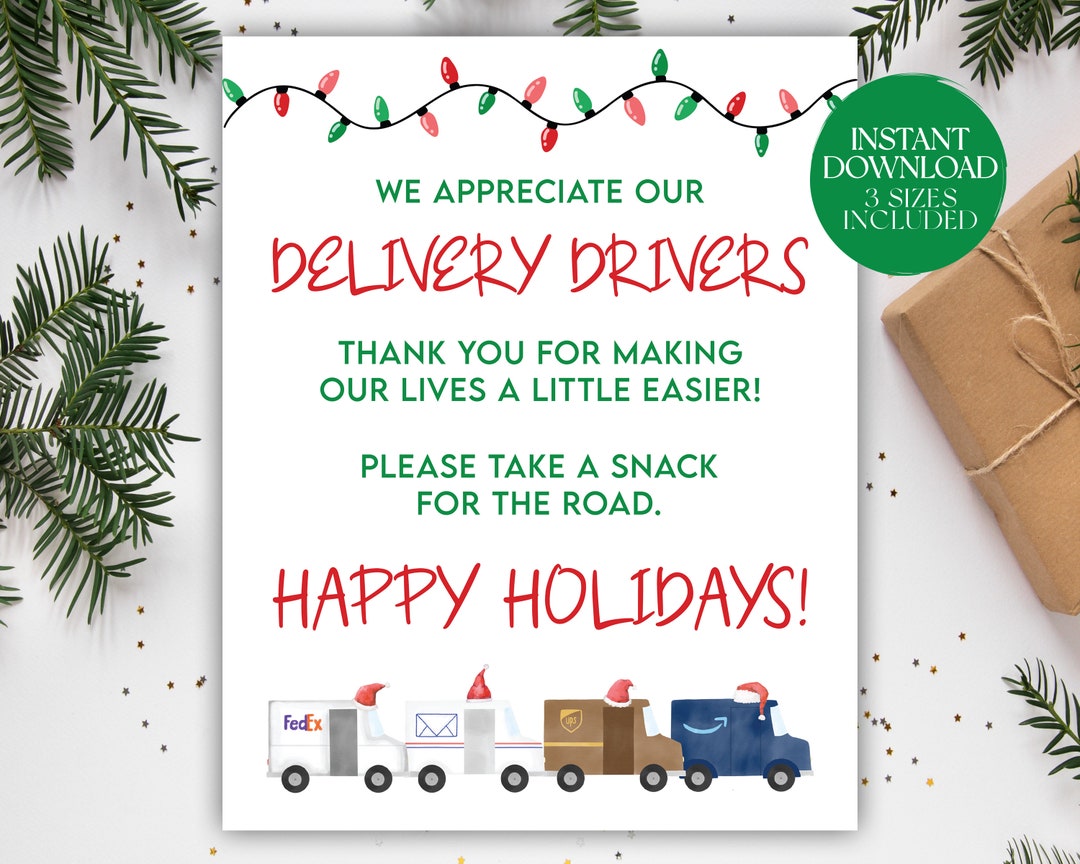 Delivery Driver Snack Sign | Thank You Delivery Drivers | Take A Snack ...