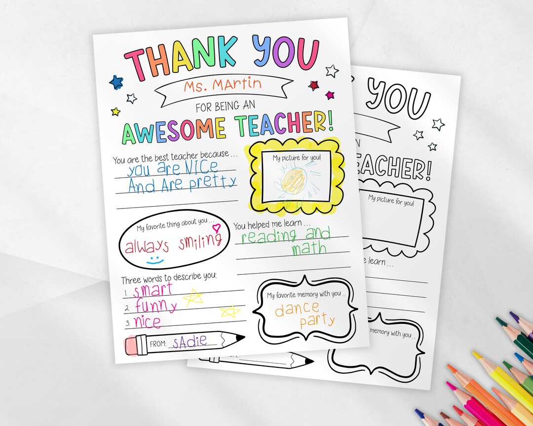 Teacher Appreciation Gift, Printable Teacher Appreciation Week Gift ...