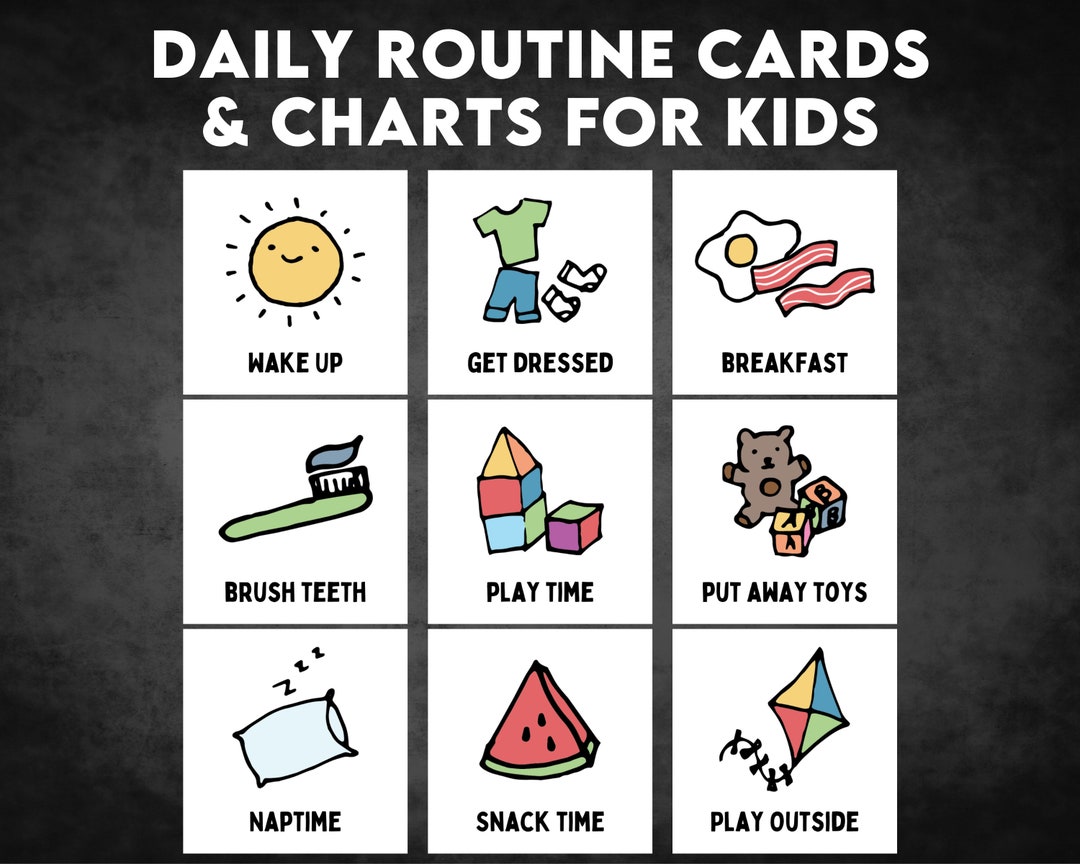 Daily Routine Cards, Visual Schedule for Kids, Toddler Routine Chart ...