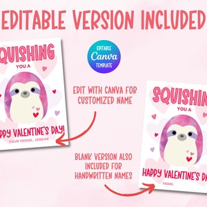 Squish Valentine's Day Cards, Printable Valentine's for Kids, Kids ...