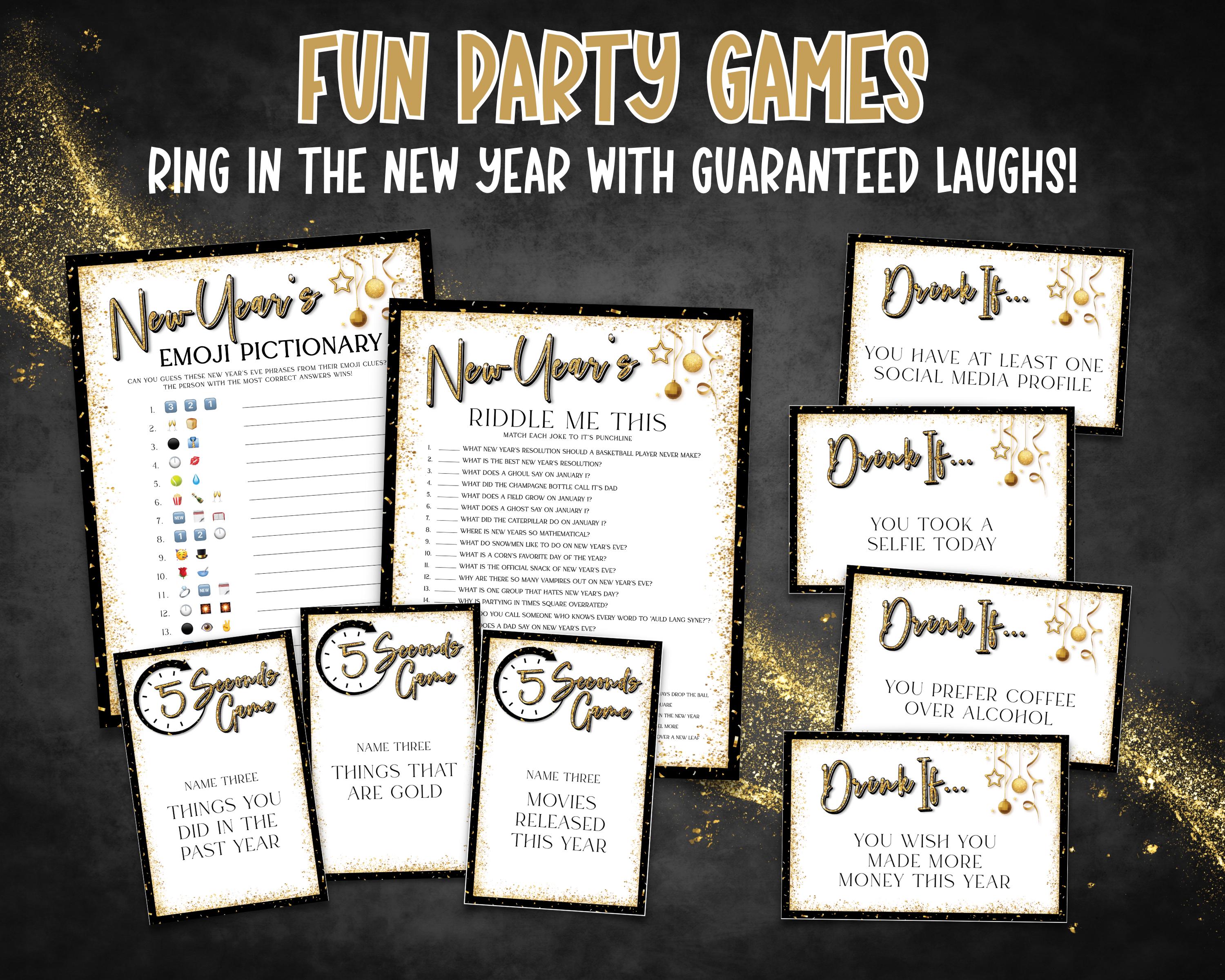 New Years Game Bundle, New Years Eve Printable Games, New Years ...