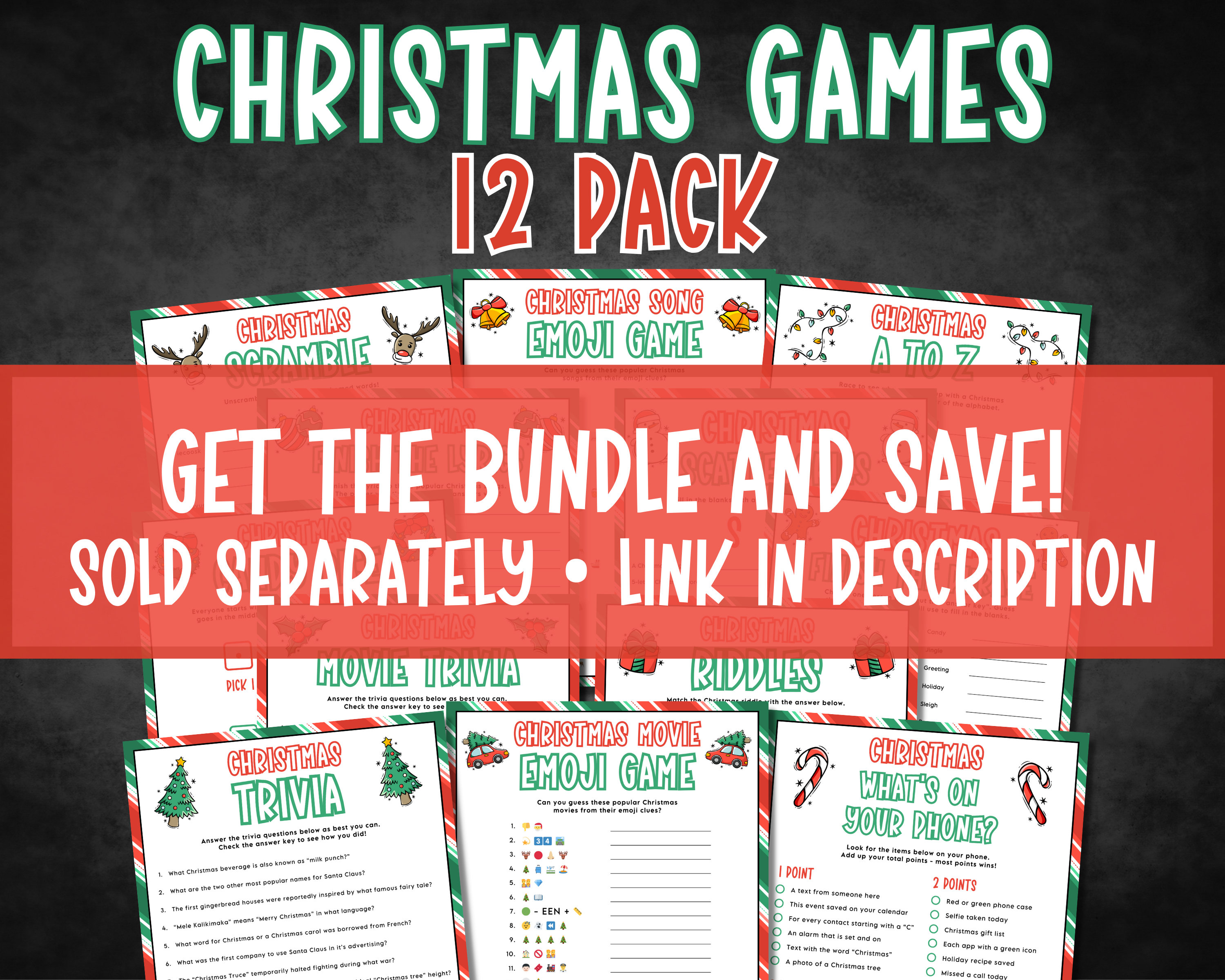 Christmas Song Trivia Game, Christmas Printable Game, Christmas Family ...