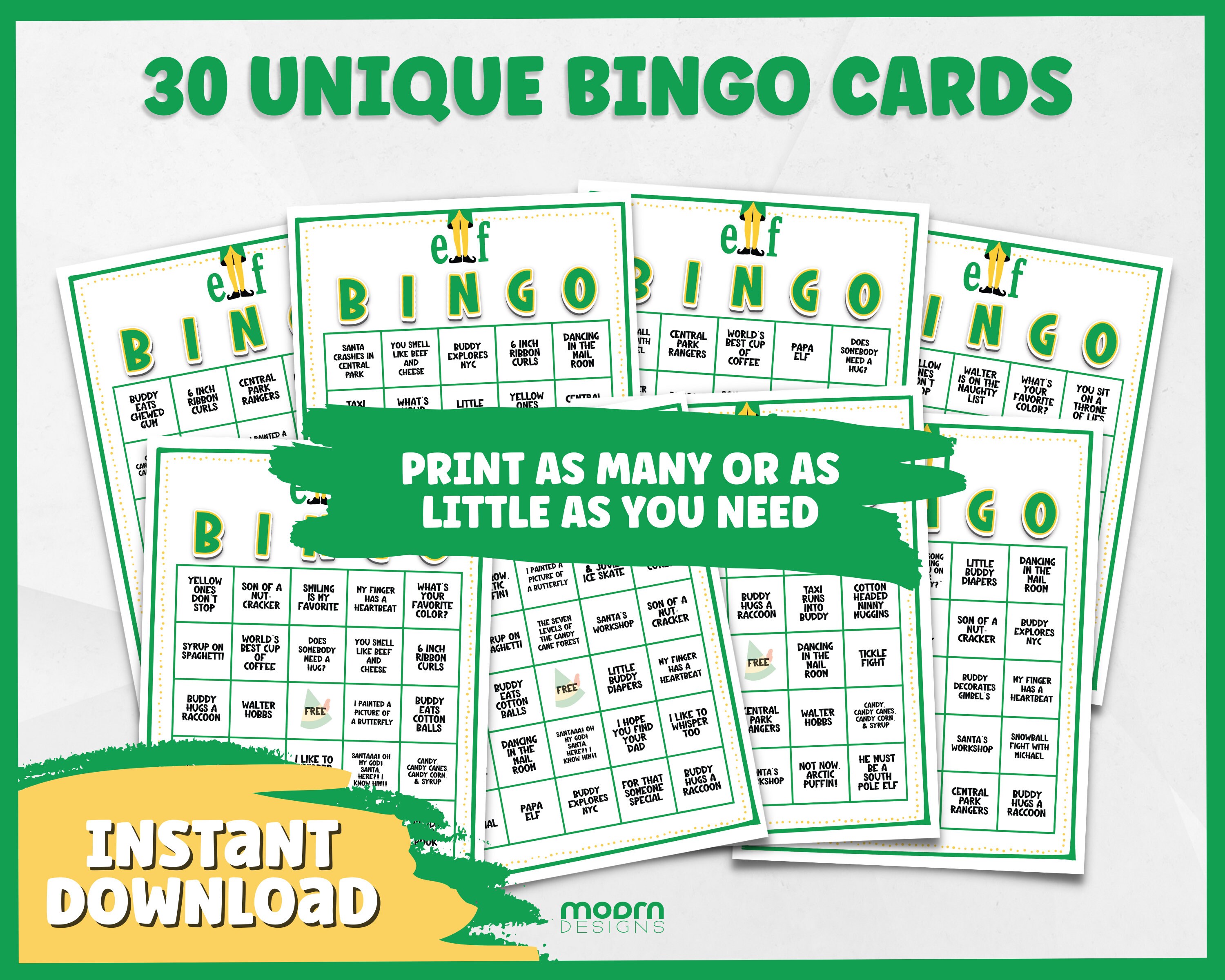 Elf Movie Bingo | Christmas Bingo | Christmas Game Printable Bingo ...