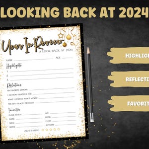 Year in Review Printable, Time Capsule, New Years Eve Recap, Self ...