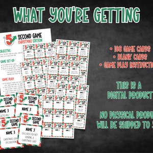 Christmas 5 Second Game, Printable Christmas Game, Christmas Party Game ...