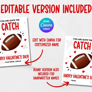 Football Valentine's Day Cards, Printable Valentine's for Kids, Kids ...