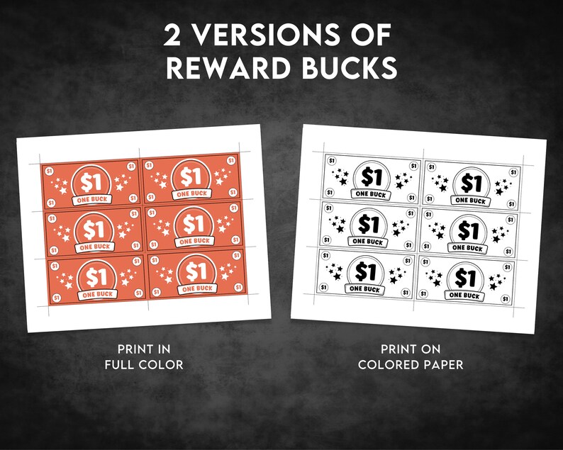 Editable Kids Reward Bucks, Mom Bucks, Chore Bucks, Play Money, Pretend ...
