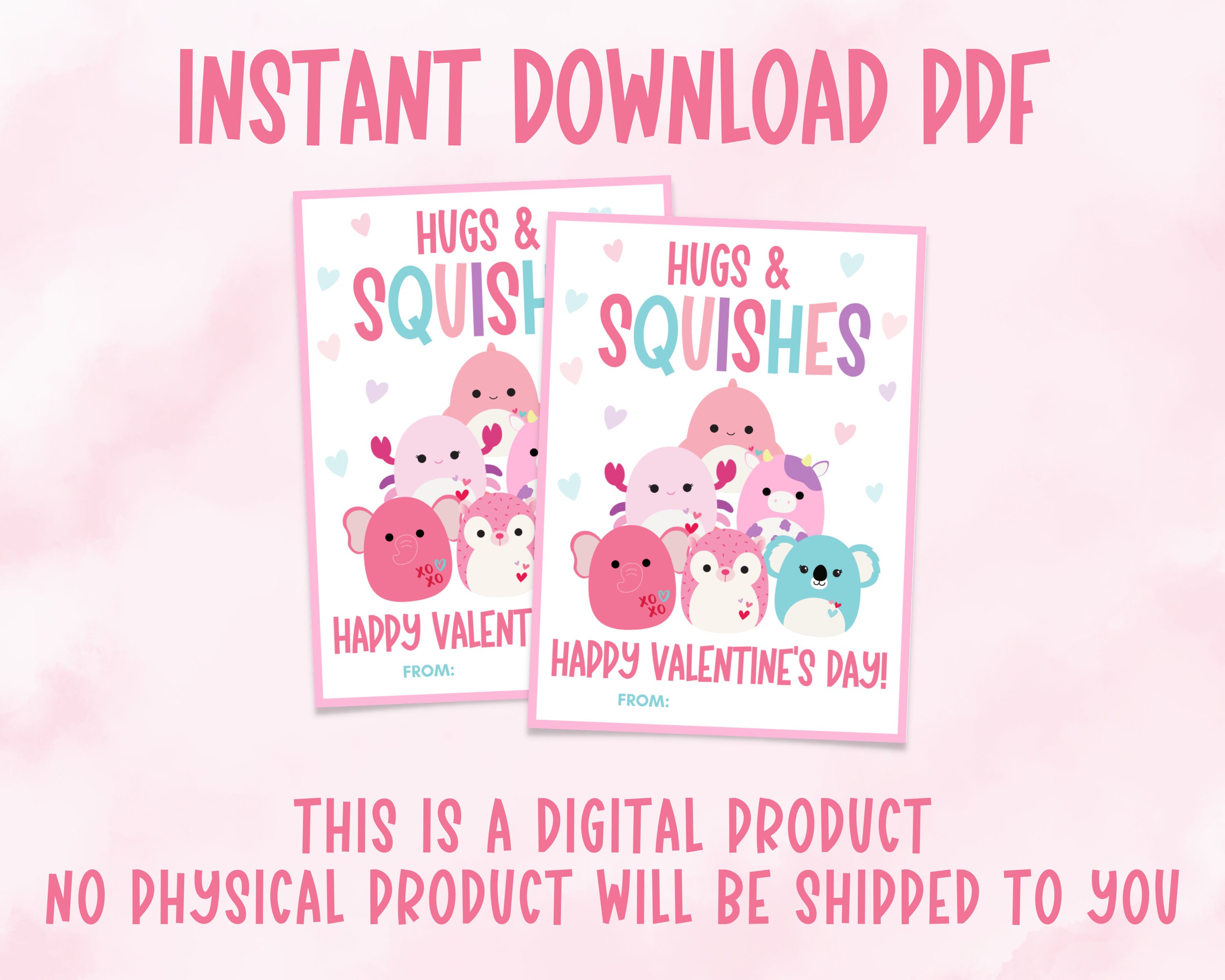 Squish Valentine's Day Cards, Printable Valentine's for Kids, Kids ...