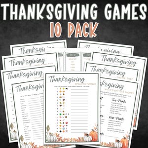 Thanksgiving Printable Games | Thanksgiving Games Bundle ...