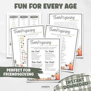 Thanksgiving Printable Games Thanksgiving Games Bundle Friendsgiving ...