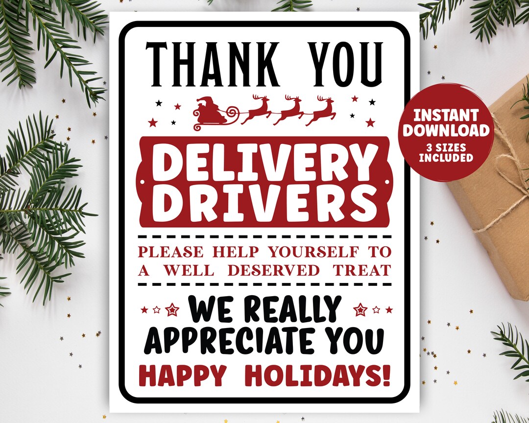 Delivery Driver Snack Sign | Thank You Delivery Drivers | Take A Snack ...