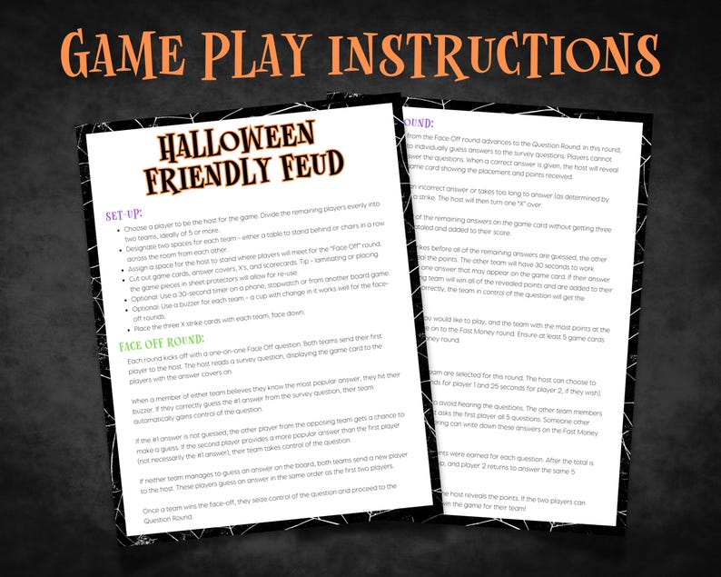 Halloween Family Feud Game, Printable Halloween Game, Halloween Game ...