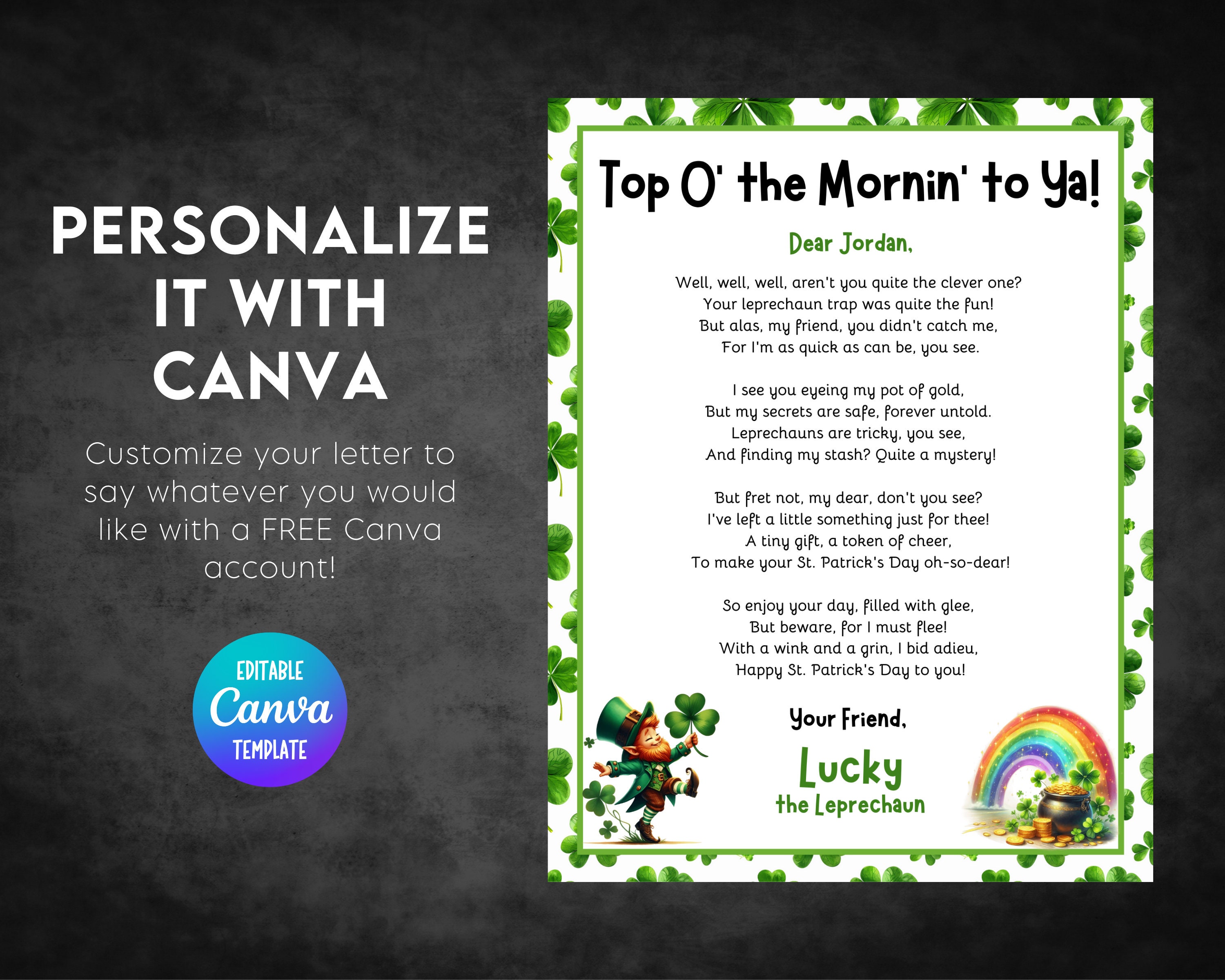 Leprechaun Letter, Editable Letter From Leprechaun, Leprechaun Trap ...