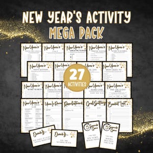 New Years Game Bundle, New Years Eve Printable Games, New Years ...