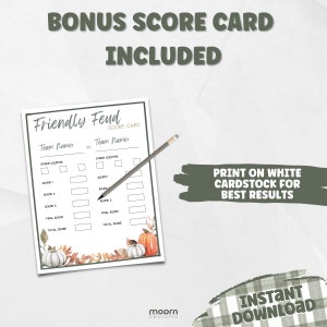 Thanksgiving Friendly Feud Game | Family Trivia | Thanksgiving Party ...