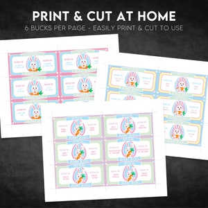 Easter Bunny Bucks Printable, Easter Play Money, Easter Egg Filler ...