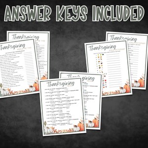 Thanksgiving Printable Games | Thanksgiving Games Bundle ...