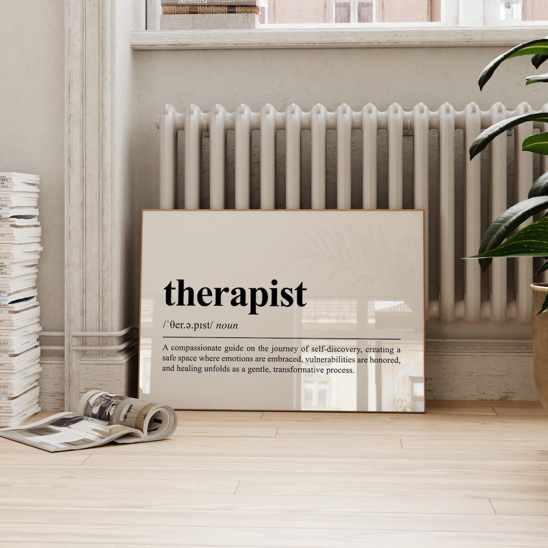 Therapist Definition Wall Art, Printable Therapist Office Wall Decor ...