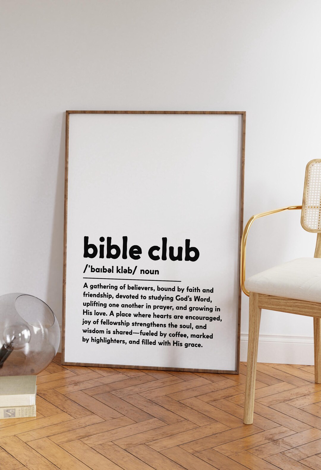 Bible Club Definition Print, Printable Christian Quote Wall Art ...