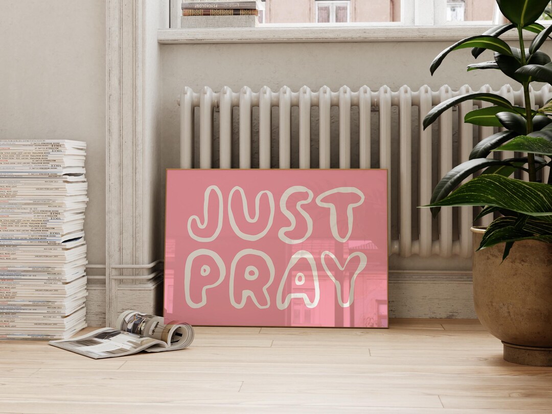 Pink Christian Wall Art, Printable Cute Christian Quote Print, Modern ...