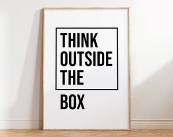 Motivational Print Think Outside the Box Motivational Wall - Etsy