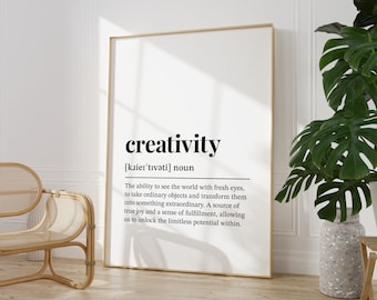 Create Definition Printable Wall Art Gift for Artist or - Etsy