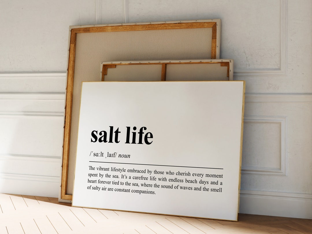 Salt Life Definition Wall Art, Printable Coastal Art Print, Surf Quote ...