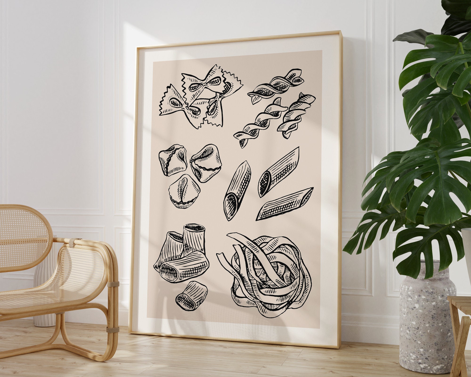 Pasta Guide Art Print Printable Pasta Types Print Pasta - Etsy