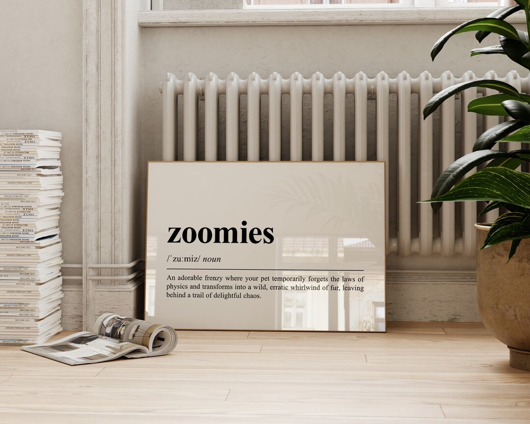 Zoomies Definition Wall Art, Printable Funny Dog Art Print, Gift for ...